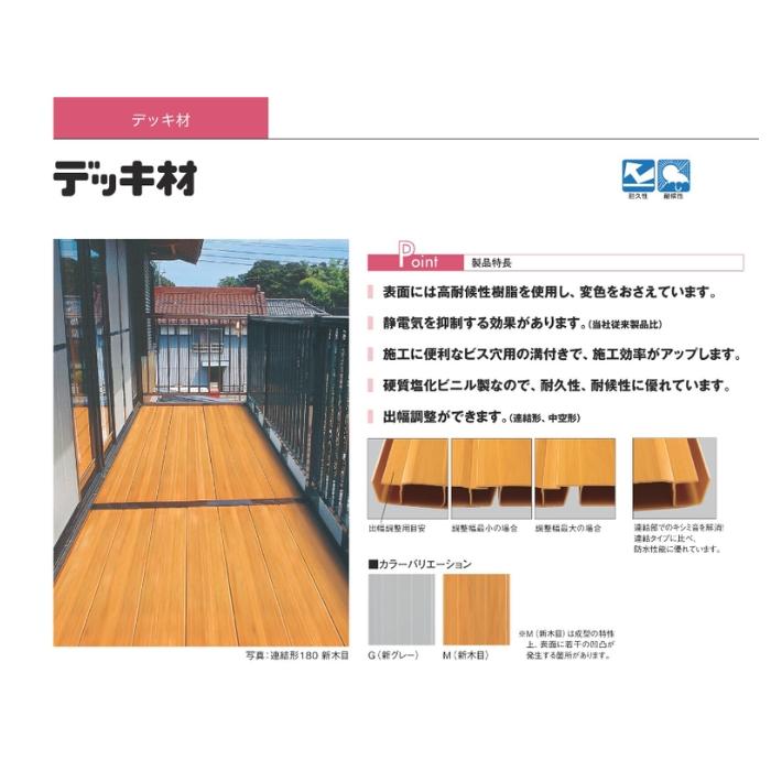 タキロンシーアイ タキロン デッキ材用 連結形180 5本入り 180×3650mm 新グレー 260794 ※直送/法人限定/代引不可/日時 ...
