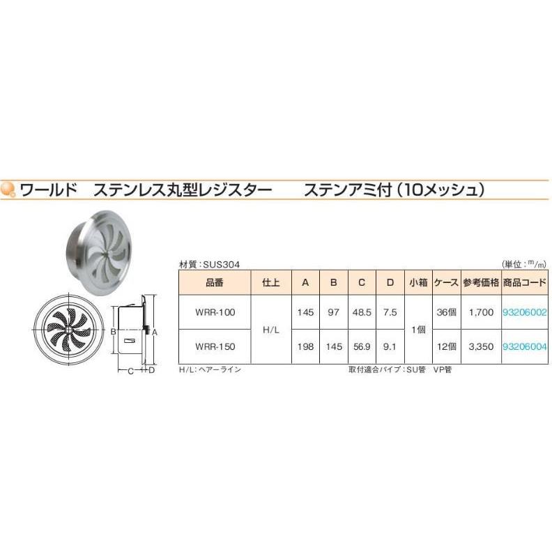 水上金属 ワールド ステンレス丸型レジスター 網付(10メッシュ)φ150 WRR-150 H/L : 家ファン! Yahoo!店 - 通販 ...