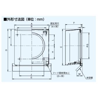 パナソニック ベンテック ステンレス製角形パイプフード（ガラリ付）外挿式ピタンコフード VB-EG100SU3-K ブラック塗装SU用 ※直送/代引不可/沖縄・離島配送不可 : 家ファン ...