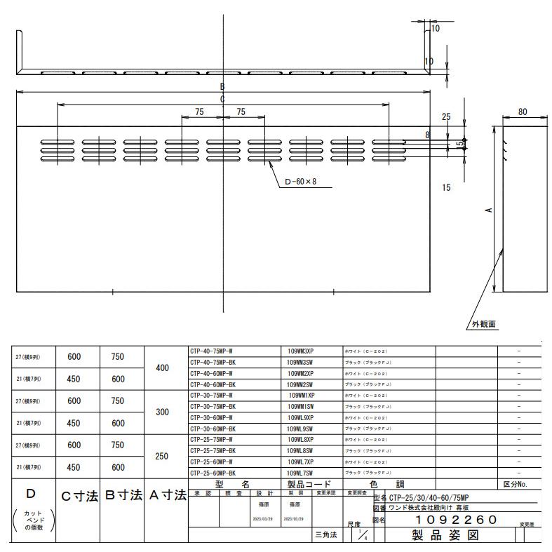 (土日祝配送可) ワンド CTP-25-75MP-BK 前幕板 ブラック 高さ25cm用 対応間口75cm 旧マイセット (0240829) : 家ファン! Yahoo!店 - 通販 ...