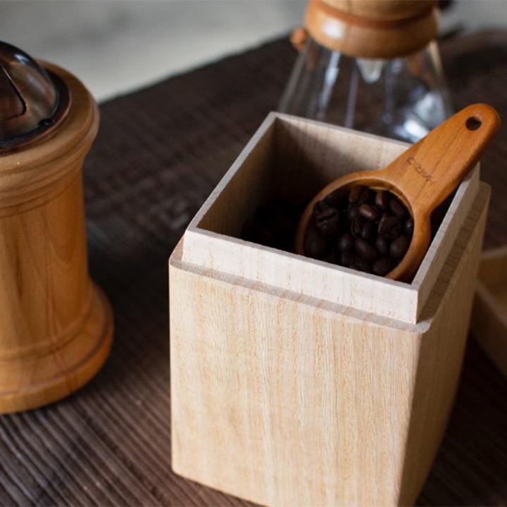 コーヒー豆 保存容器 おしゃれ 200g コーヒーストッカー COFFEE STOCKER 国産桐 桐 日本製 KIRIFT キリフト 蜜蝋 ...