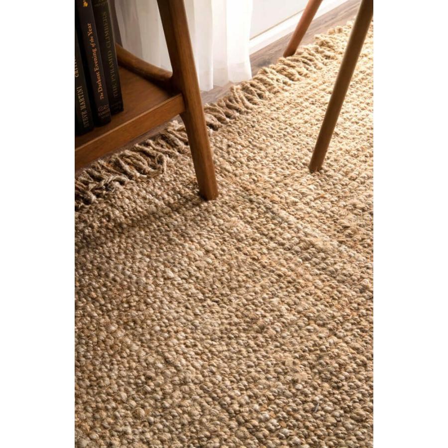 ジュートラグ 天然素材 西海岸風 フリンジ付き おしゃれ ナチュラル Maui Chunky Loop Rug Natural 150× ...