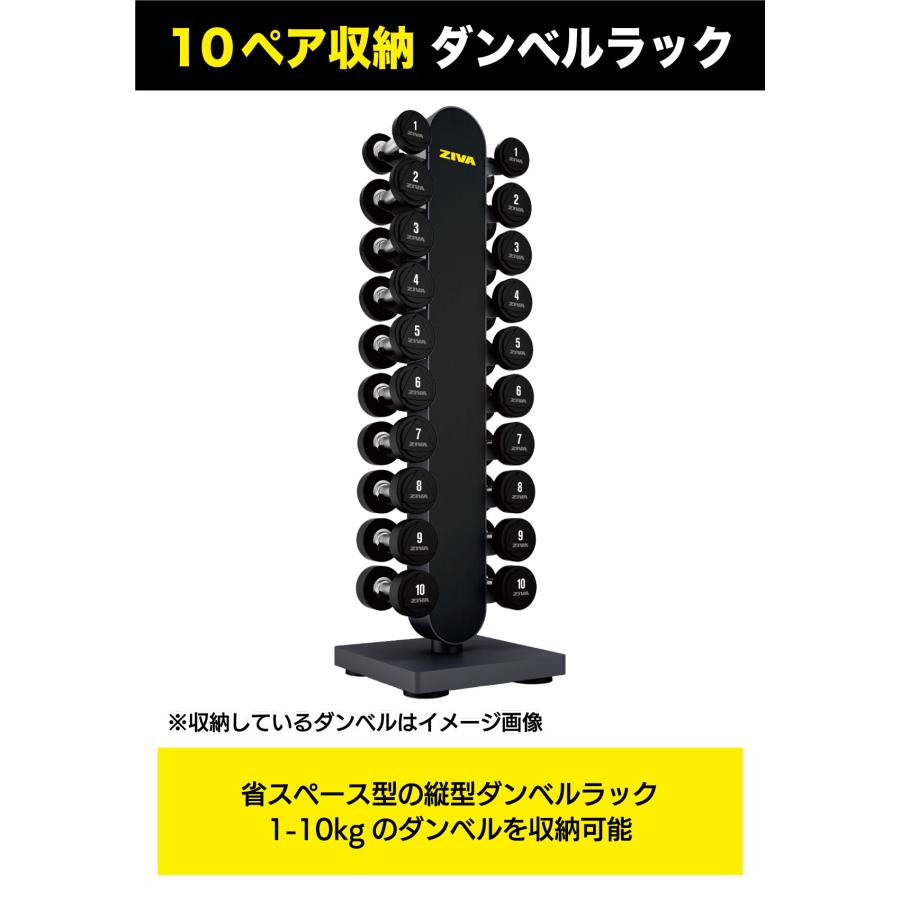 ダンベル ダンベルラック セット 1-10kg 10ペア 20個 ダンベルホルダー 収納 ラック スタンド ZIVA ジーヴァ DBVS-7005-PUTF-SET : アイフィットネス ...