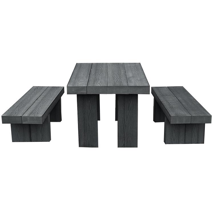 igarden DIY枕木ガーデンテーブル＆ベンチ [ワイドタイプ] 人工木製 S120B/S60B/S30B ブラック 接着剤付き 木目シボ ...