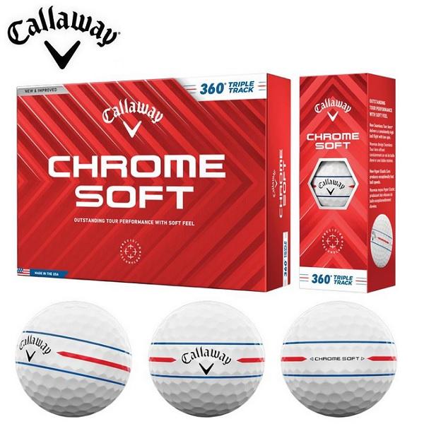 Callaway キャロウェイ ゴルフボール クロム ソフト 360° トリプルトラック CHROME SOFT TRIPLE TRACK 2024年数量限定 1ダース 12個入り 新品 日本 ...