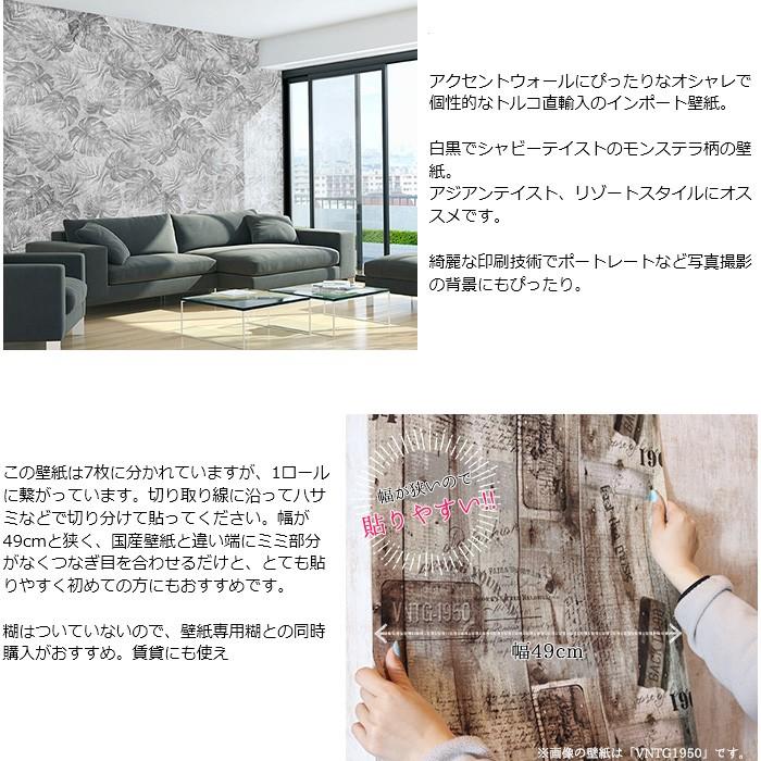 友安製作所 壁紙 モノトーン モンステラ柄 おしゃれ 輸入壁紙 友安製作所 壁紙 モノトーン モンステラ柄 おしゃれ 輸入壁紙