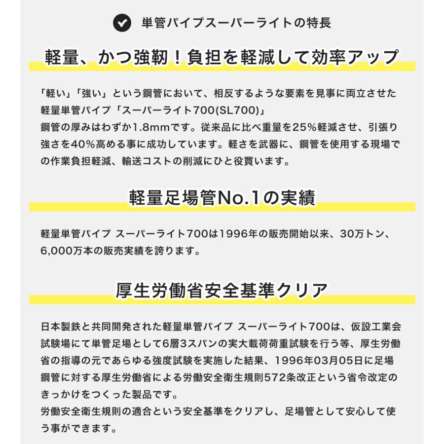単管パイプ おしゃれ 軽量 小屋 diy 足場 規格 外径 48.6mm スーパーライト700 ブラック 黒 オーダー 10〜50cm 1本 : pipesspsl700050bk : DIY ...