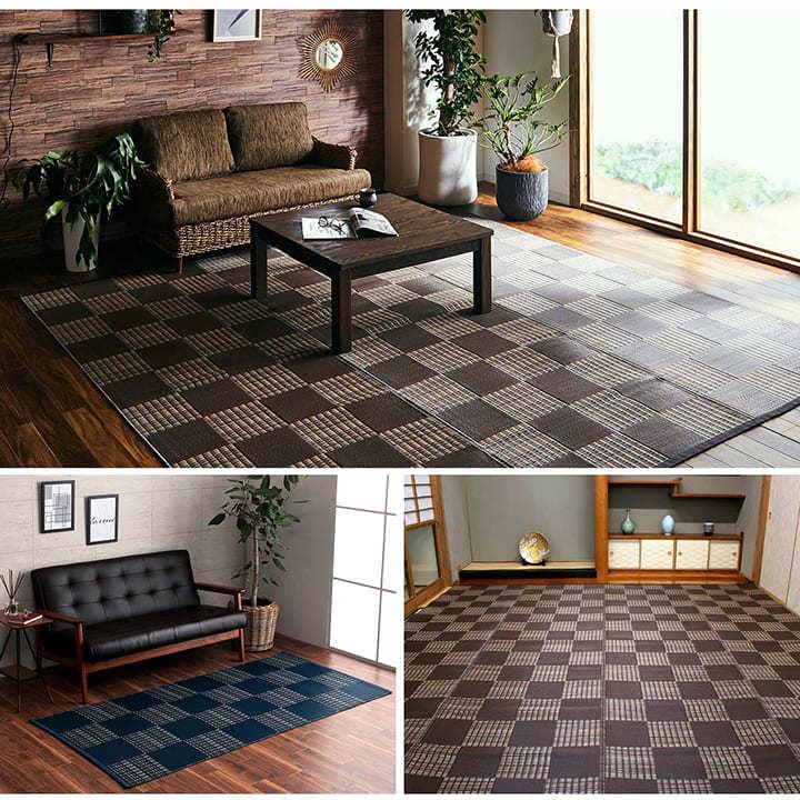 イケヒコ PPラグ 洗える カーペット 防ダニ ウィード 江戸間8畳 約348×352cm ポリプロピレンカーペット ラグ い草風 屋外 格子柄 ござ : い草王国こたつ王国 Yahoo!店 ...