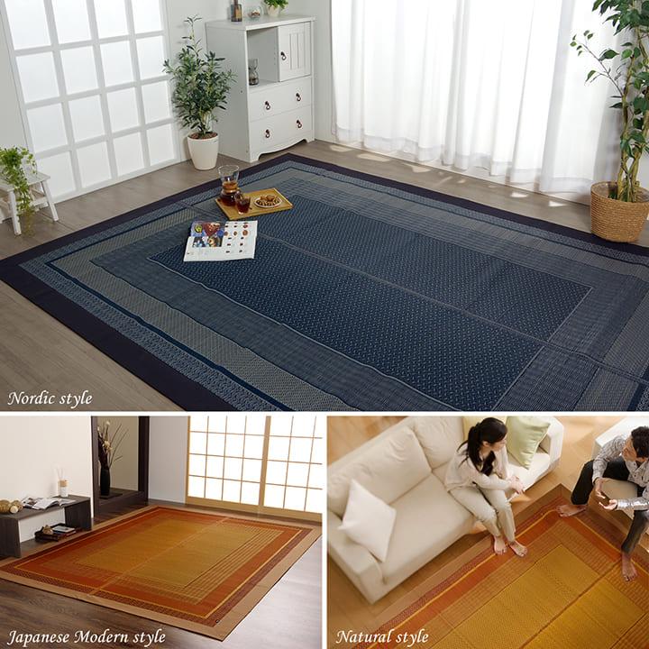 い草ラグ 2畳 国産 おしゃれ DXランクス総色 191×191cm 日本製 夏用 和モダン ゴザ い草カーペット ござ 裏貼り イグサ 敷物 夏用 :5S28010601:い草王国こたつ王国 ...