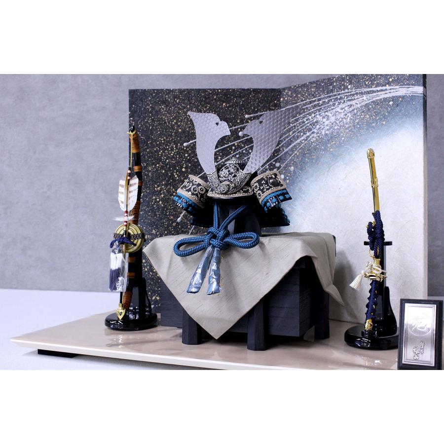 五月人形 兜飾り 7 天賦之兜 群青 黒艶消し 縹威 一式[D5-2311] : 飯田人形 Yahoo!店 - 通販 - Yahoo!ショッピング