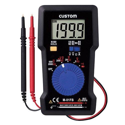 カスタム CUSTOM デジタルマルチメータ M-01FB 電圧(直流、交流) 電流 (直流mA) 測定 抵抗 導通 ダイオードチェック 電設 電工 設備 電気 : いいね道具ヤフー ...