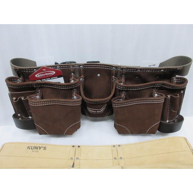 クニーズ KUNY'S 腰袋 両側 ベルト AP-625 マクガイアニコルス McGuire 494 スエード 革腰袋 12ポケ V473933 2点セット ツールポーチ 釘袋 : いいね道具 ...