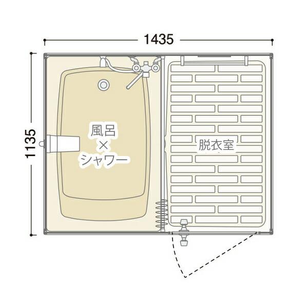 ###ハマネツ 【FS2-23RB】(1286710) 屋外風呂シャワーユニット FS2シリーズ 23タイプ 1室 浴槽付き 受注生産〔FD〕 : あいあいショップさくら - 通販 ...