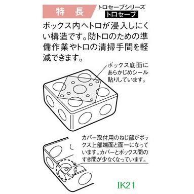 パナソニック〓 中型四角アウトレットボックス 「トロセーブ」 中浅型 スタット付・標準+メガネ型 サイズ： 102×44 〓 DS37445 ...