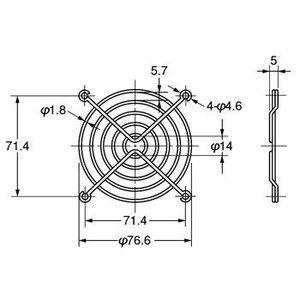 OMRON(オムロン)AC軸流ファン用フィンガーガード品番：R87F-FG80 : IK21 - 通販 - Yahoo!ショッピング