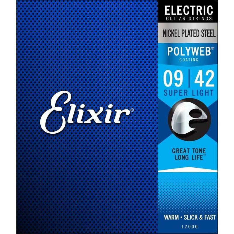 Elixir ELIXIR Electric Nickel Plated Steel with POLYWEB Coating #12000 (Super Light/09-42) : イケベ ...