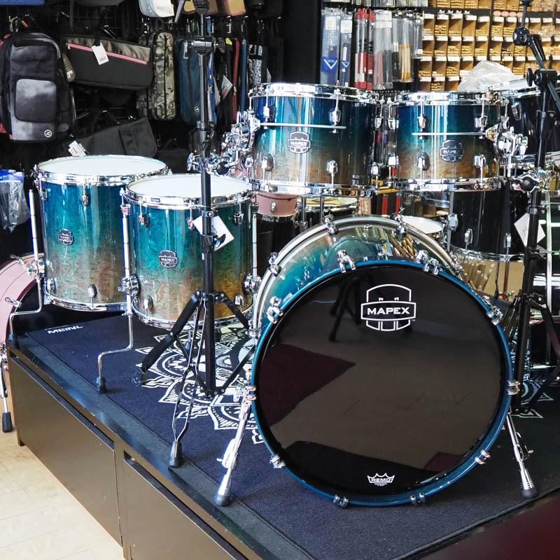 MAPEX SATURN EVOLUTION BIRCH-WALNUT 5pc SET-EXOTIC AEGEAN FADE-[22BD・10TT・12TT・14FT・16FT]【展示キズ有り ...