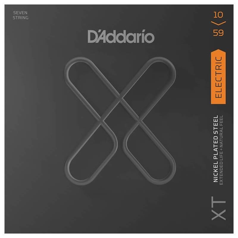 D'Addario（ダダリオ） D’Addario XTE1059 XT Nickel Regular Light 7-String Electric Guitar (.010-.059 ...