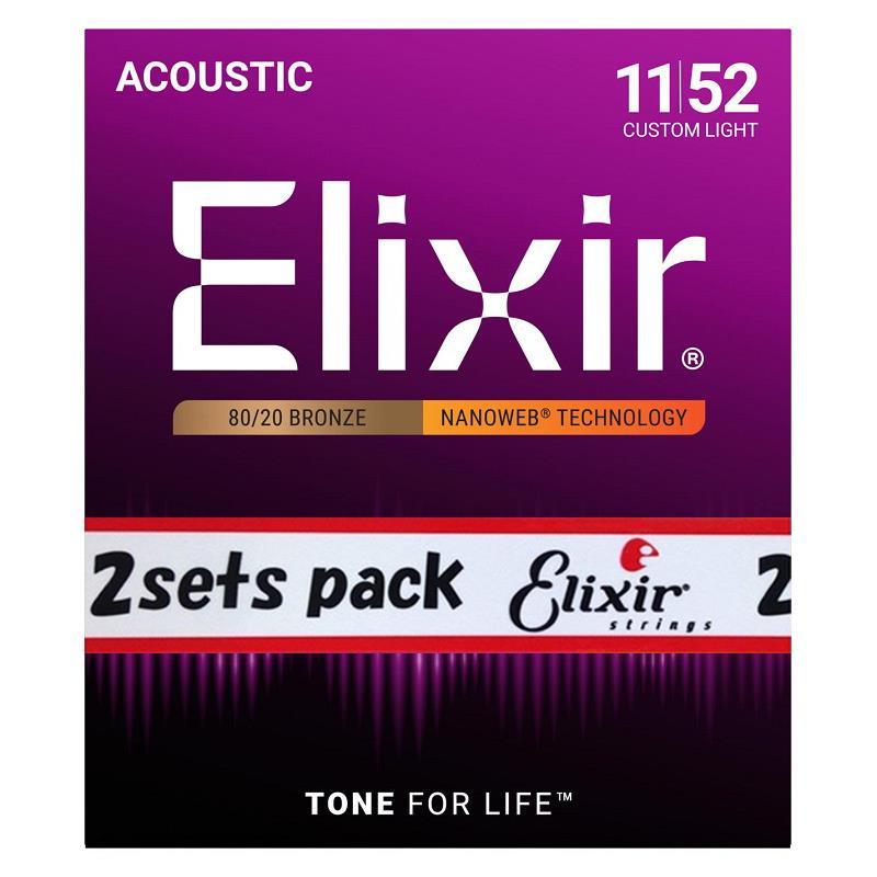 ELIXIR 11027 2pack アコースティック 80/20ブロンズ NANOWEB カスタムライト 011-052 : 734903 : イケベ楽器店 - 通販 - Yahoo!ショッピング