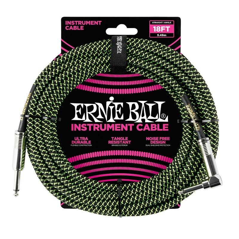 ERNIE BALL Braided Instrument Cable 18ft S/L (Black/Green) [#6082] : イケベ楽器店 - 通販 - Yahoo!ショッピング
