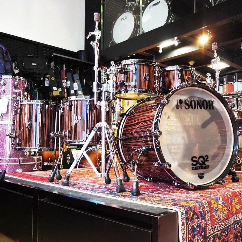 SONOR 【夏のボーナスセール】SQ2 System Beech Heavy 5pc Drum Kit -Ebony High Gloss- [BD22，TT10，TT12，FT14 ...