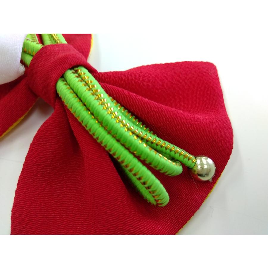 七五三 髪飾り 女の子 リボン 赤ちりめん 若草金糸飾り紐 つまみ飾り 1036 ggp : いけのや - 通販 - Yahoo!ショッピング