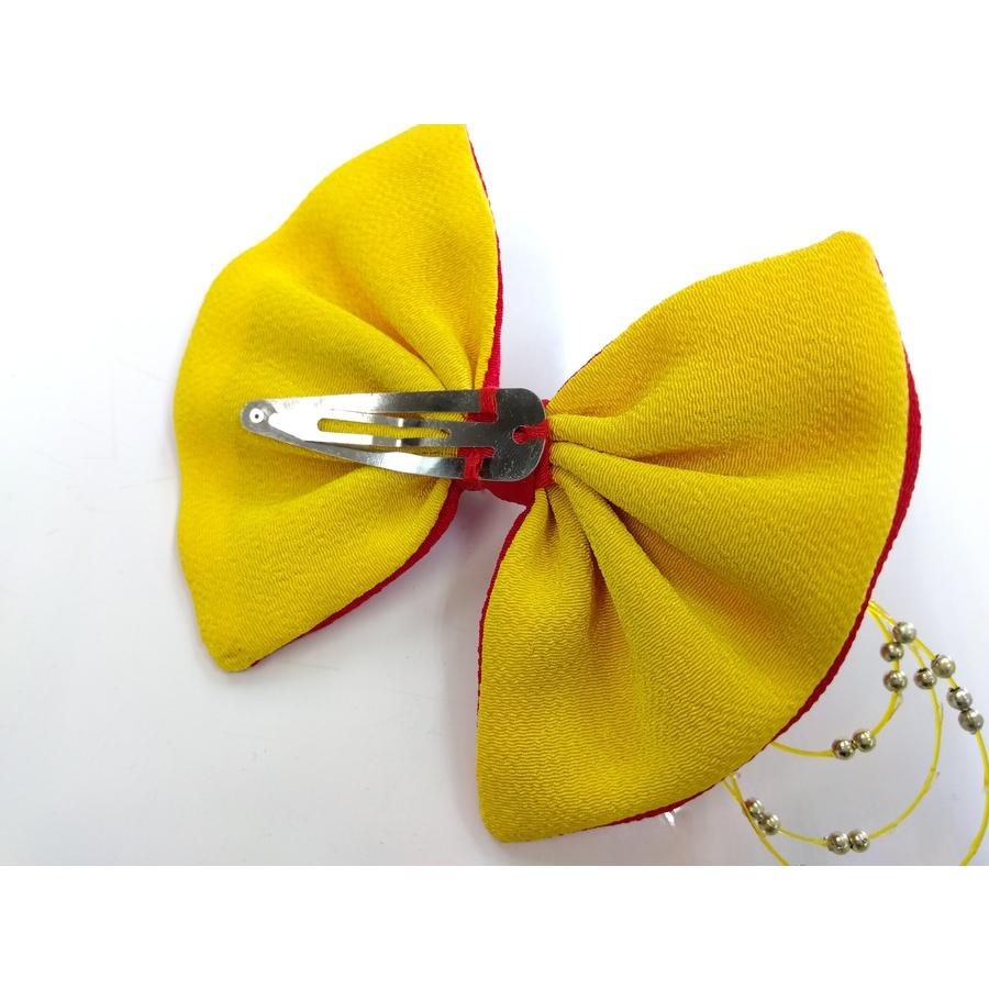 七五三 髪飾り 女の子 リボン 赤ちりめん 若草金糸飾り紐 つまみ飾り 1036 ggp : いけのや - 通販 - Yahoo!ショッピング