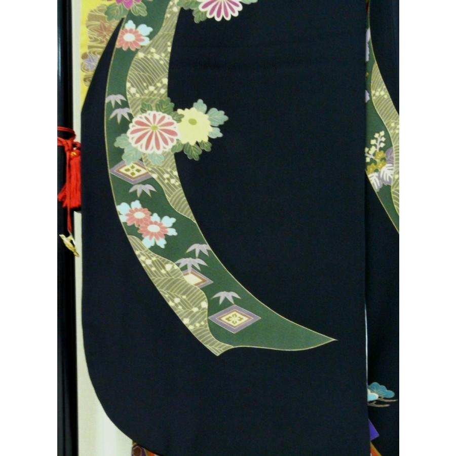 振袖 正絹 試着品 黒地に熨斗目 着丈163.5cm 裄69cm 仕立上り 065 送料無料 :80020810-065:いけのや - 通販 - Yahoo!ショッピング