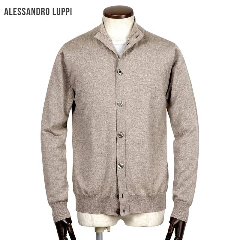 アレッサンドロルッピ Alessandro Luppi ／ 25-26AW ZEGNA BARUFFAキャッシュウールハイゲージ立ち襟ニットカーディガン「1212」（BEIGE／ベージュ ...