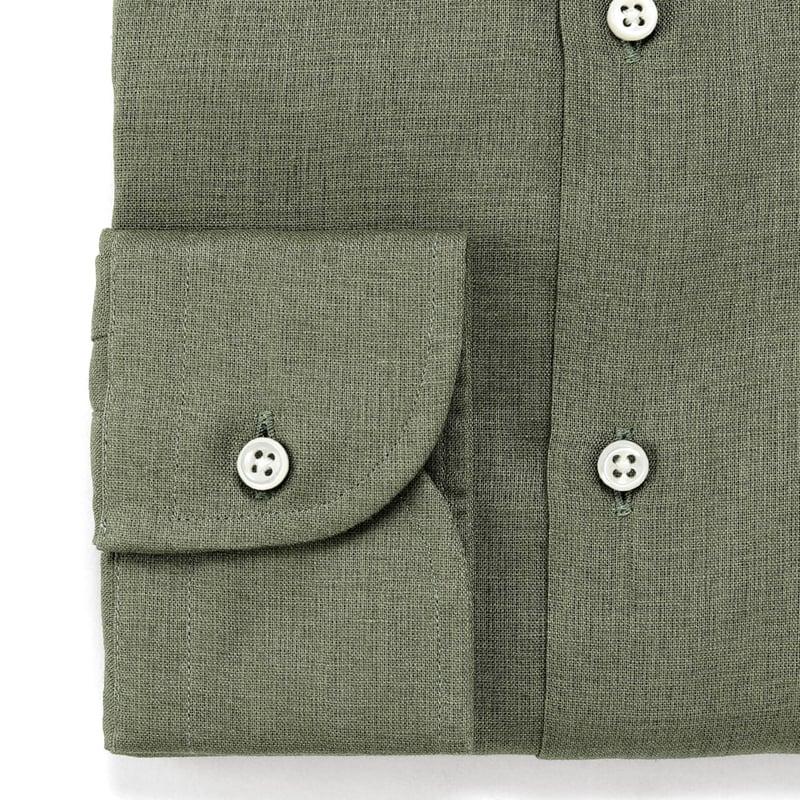 GUY ROVER ギローバー ／ 25SS リネンコットンポプリンワイドカラーシャツ「C2670」（グレイッシュオリーブ） : 粋な着こなし ...