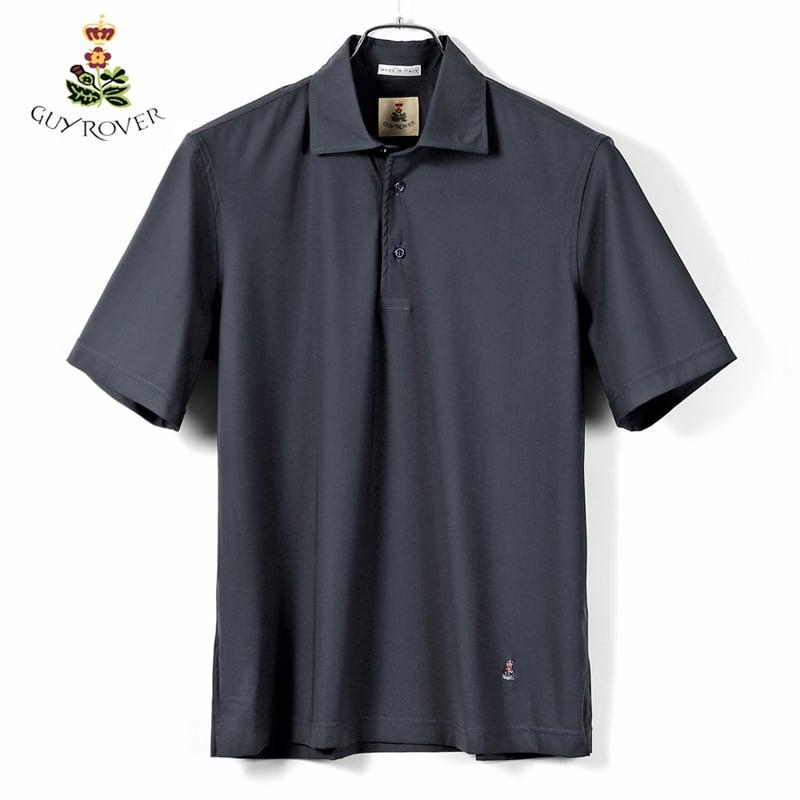 GUY ROVER ギローバー ／ 25SS スーパーストレッチナイロンワイドカラー半袖ポロシャツ「PC433」（ネイビー） : 粋な着こなしヤフー店 - 通販 - Yahoo!ショッピング