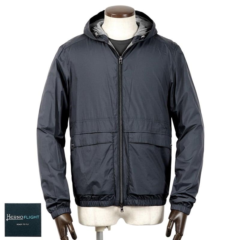 HERNO 【SALE】ヘルノ ／ 24SS 撥水軽量マットナイロンパッカブルフーデッドブルゾン「GI000380U（HERNO FLIGHT）」（ネイビー） : 粋な着こなしヤフー店 ...