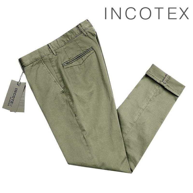 INCOTEX インコテックススラックス SLACKS ／ 製品染めコットンストレッチギャバジンチノパンツ「17S100-9664A」（オリーブ） : 粋な着こなしヤフー店 - 通販 ...