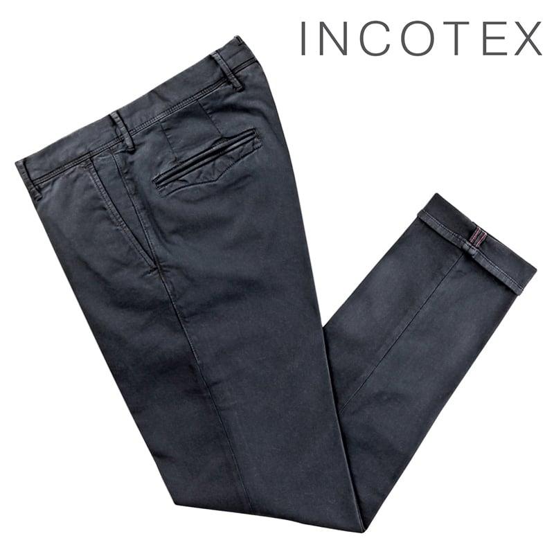 インコテックススラックス INCOTEX SLACKS ／ 24-25AW 製品染めコットンストレッチサテンチノパンツ「18S100-4697A」（ネイビー） : itx2420301 : 粋 ...
