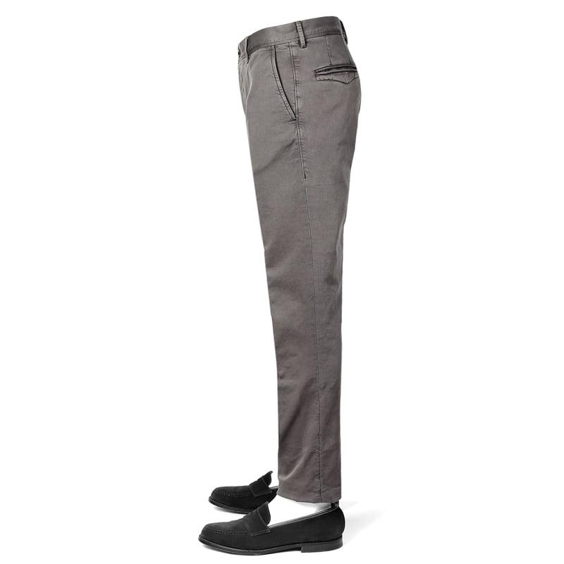 INCOTEX インコテックススラックス SLACKS ／ 製品染めコットンストレッチサテンチノパンツ「18S100-4697A」（ブラウングレー） : 粋な着こなしヤフー店 - 通販 ...