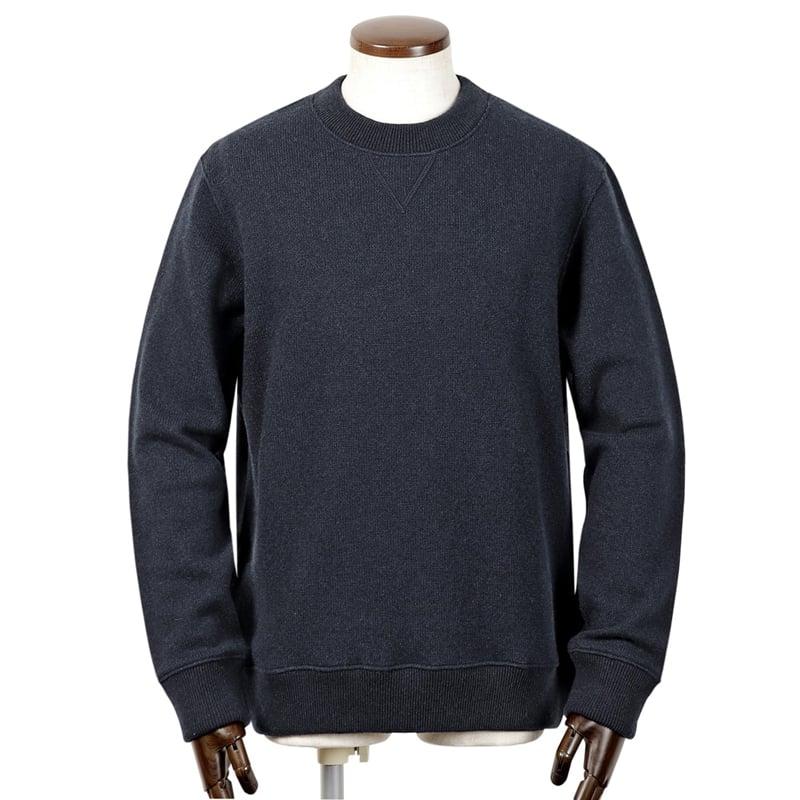 nomiamo 【SALE】ノミアモ nomiamo ／ カシミヤコットンバニゼ編みスウェット風ミドルゲージクルーネックニット「GINO-Vanise'」（ネイビー／NAVY） : 粋な ...