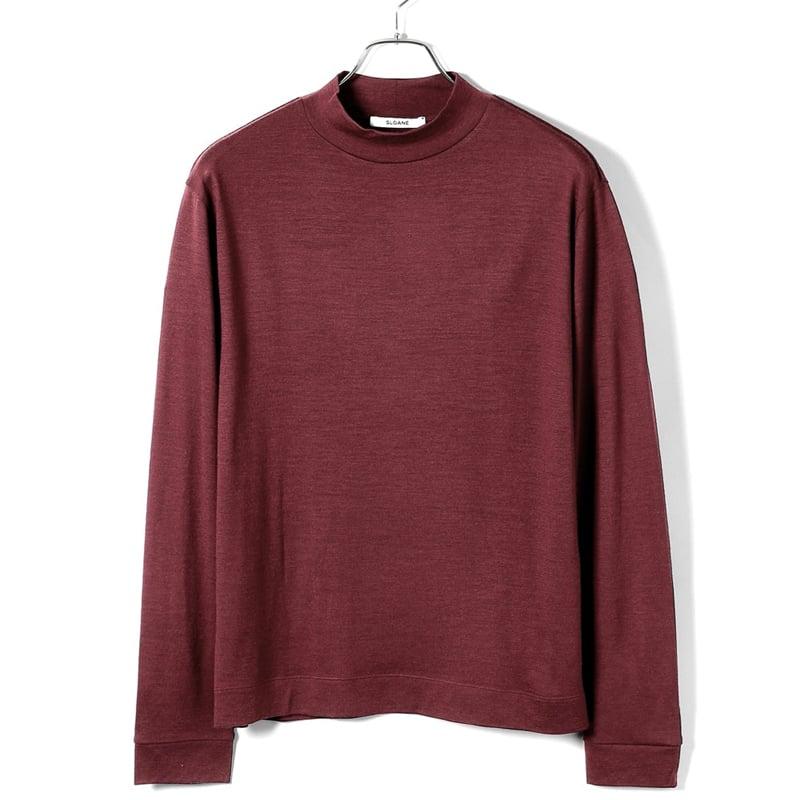 SLOANE スローン ／ 当店別注72番手双糸ウォッシャブルウールテンジク長袖モックネックカットソー「SL9W-T794」（ボルドー ...