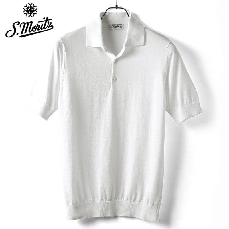 サンモリッツ S.Moritz ／ 25SS ドライコットン14ゲージ半袖ニットポロシャツ「PL1MC CR14R」（ホワイト） : 粋な着こなしヤフー店 - 通販 - Yahoo!ショッピング