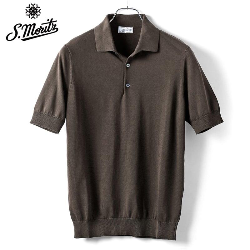サンモリッツ S.Moritz ／ 25SS ドライコットン14ゲージ半袖ニットポロシャツ「PL1MC CR14R」（ダークブラウン） : 粋な着こなしヤフー店 - 通販 - Yahoo!ショッピング