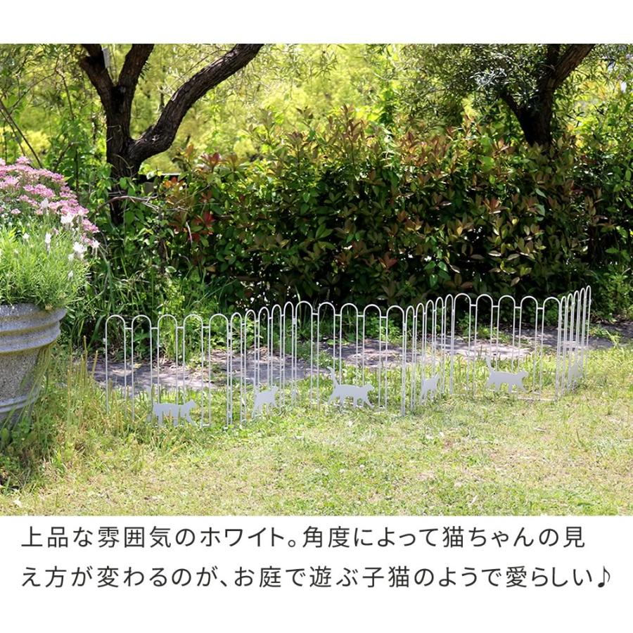 折り畳めるアイアンフェンス（猫3連） 2枚組 ブラック/ホワイト NK120-2P ガーデニングフェンス ガーデンフェンス キャット ネコ 猫 パーテーション 置くだけ : イキトセレクト ...