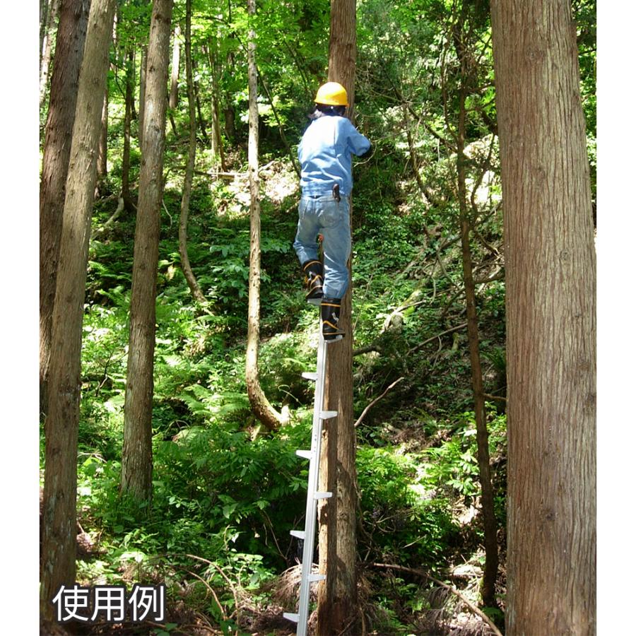 枝打ちはしご 枝打ち梯子 全長4.56m 軽量 アルミ製 枝打ち 木登り ハシゴ 建築機器 建築作業 DIY 国産 日本製 本宏製作所 梯子 高所作業 ML-6 モンキーラダー ...