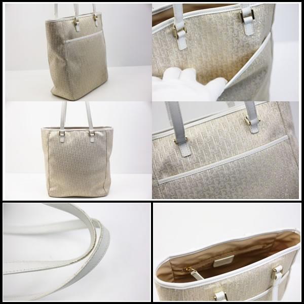 クリスチャン・ディオール トートバッグ 06RU0034 キャンバス×レザー メタリックベージュ×ホワイト 【中古】 :ry2121:イコー質店 Yahoo!ショッピング店 - 通販 ...