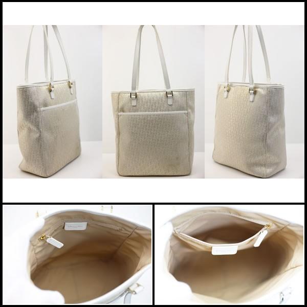 クリスチャン・ディオール トートバッグ 06RU0034 キャンバス×レザー メタリックベージュ×ホワイト 【中古】 :ry2121:イコー質店 Yahoo!ショッピング店 - 通販 ...