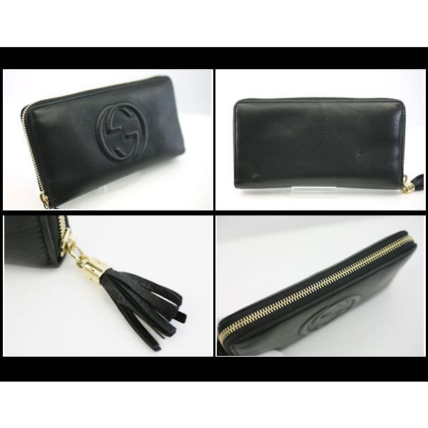 GUCCI イコー質店 グッチ ★人気デザイン インターロッキングG ラウンドファスナー長財布 282413 カーフレザー ブラック ...
