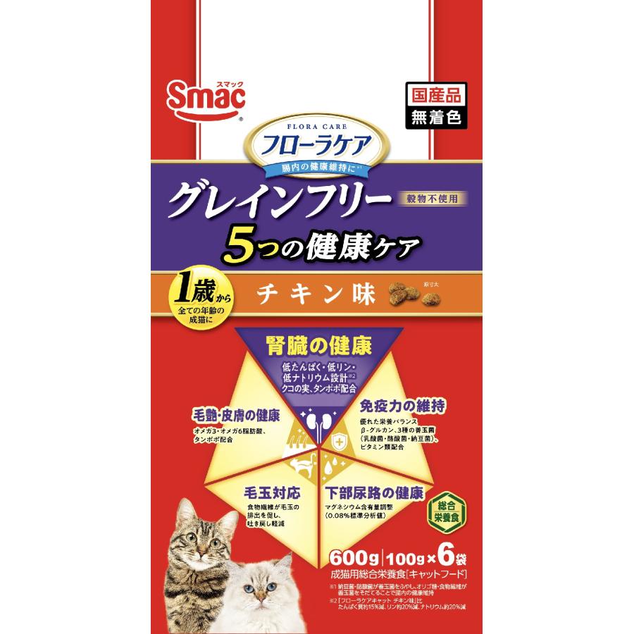 スマック フローラケア キャット 5つの健康ケア（腎臓） チキン味600g 1ケース12個セット : イコアペットフード - 通販 - Yahoo!ショッピング