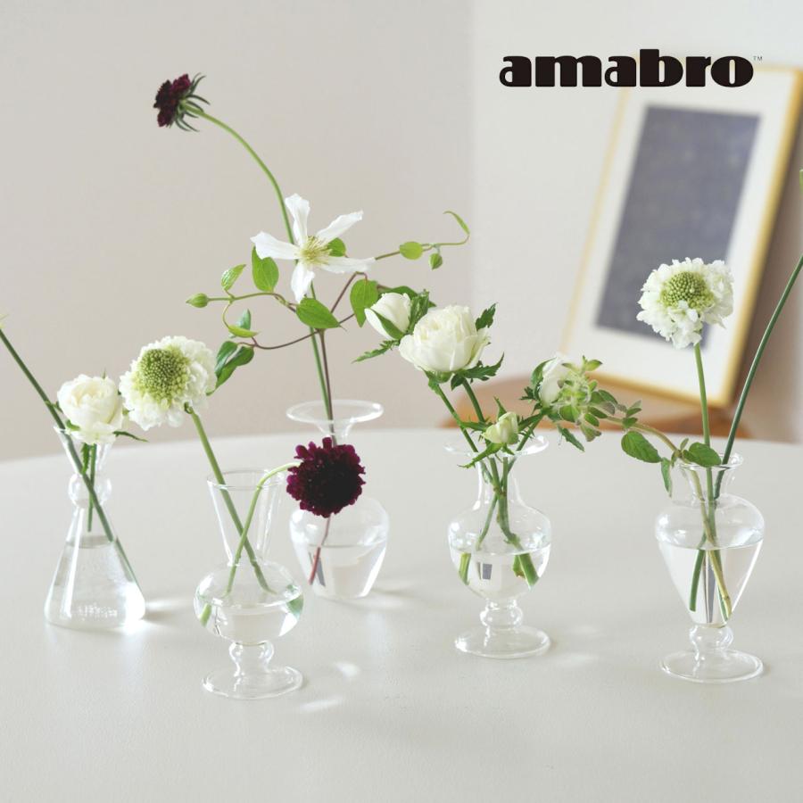 amabro（アマブロ） amabro MINI VASE クリア ガラス 一輪挿し 花瓶 透明 : 食器 生活雑貨 育てる道具 ...