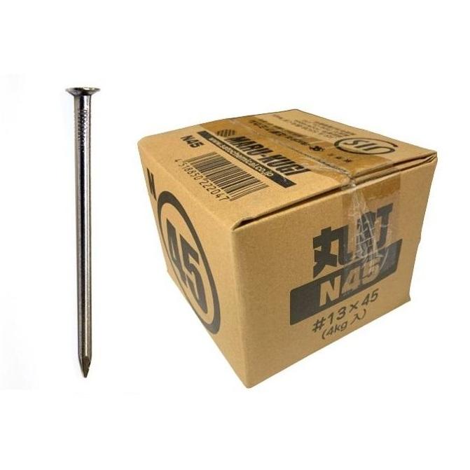 丸釘 鉄 N45 #13×45 4kg入 JIS認定品 : 今戸屋建材ヤフー店 - 通販 - Yahoo!ショッピング