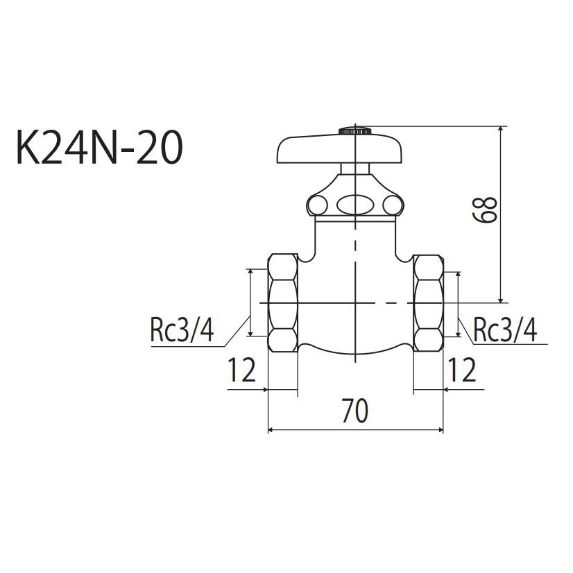 KVK 水詮金具 B形鉄管用短胴甲止水栓 20 K24N-20 : 今戸屋建材ヤフー店 - 通販 - Yahoo!ショッピング