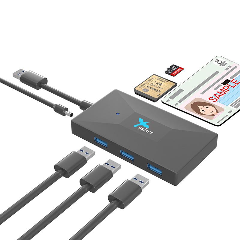 確定申告 e-Tax 対応 ICカードリーダー 付 USB ハブアダプタ USB接続 マイナンバーカード ドッキングステーション HUB DOCK Mac Surface : イミディア ...