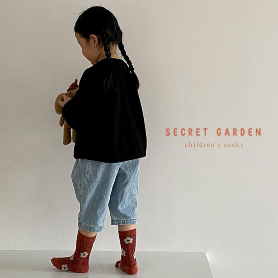 靴下 キッズ 女の子 子供用 ソックス こども 3足セット お花 ジャカードソックス くすみカラー 子供服 レトロ くつした ナチュラル 韓国 ...